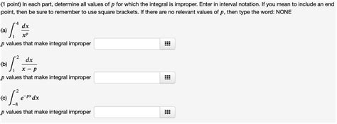 Solved 1 Point In Each Part Determine All Values Of P For