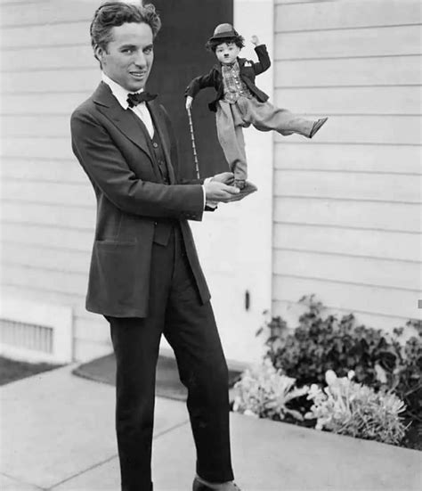 Charlie Chaplin Posing With His Tramp Doll 1917 ~ Vintage Everyday