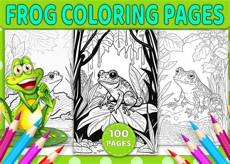 Cute Frog Coloring Pages Vol 2 Graphic By Simran Store · Creative Fabrica
