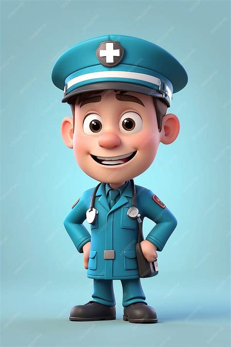 Premium Photo Paramedic Cartoon Character 3d Animation Illustration Guide