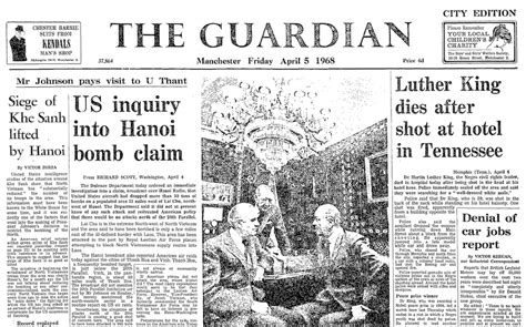Martin Luther King Assassination Newspaper Article
