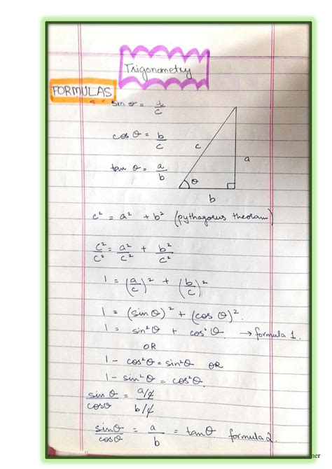 Solution Trigonometry 1 Formulas Questions As Level Pure Math 9709
