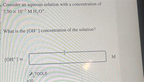 Solved Consider An Aqueous Solution With A Concentration Of