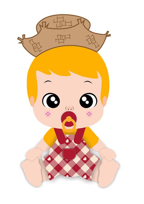 Baby loirinho caipira chapéu de palha festa junina São João imagem