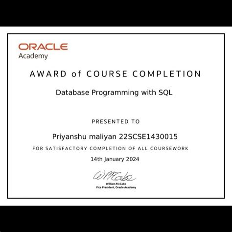 completed database programming with sql priyanshu maliyan posted on