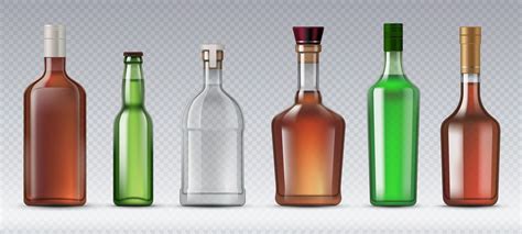 Realistic Alcohol Glass Bottles Containers 47107722 Vector Art At Vecteezy