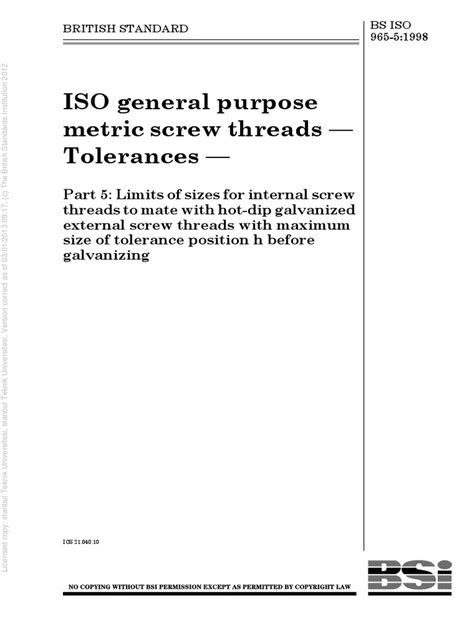 Iso 965 5 1998 Pdf Screw Engineering Tolerance