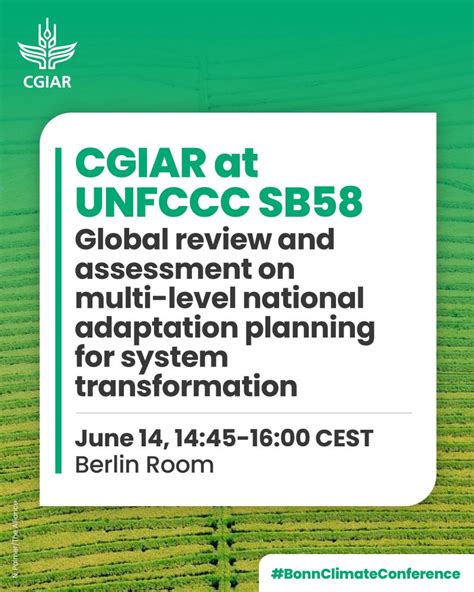 Bonnclimateconference Onecgiar Climateaction Sb58 Cgiar