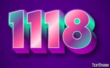 1118 Text Effect and Logo Design Number