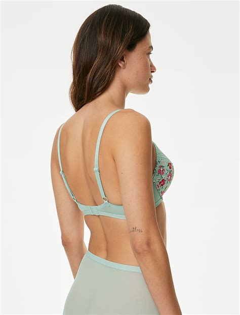 Buy Printed Lace Trim Wired Full Cup Bra At Marks And Spencer