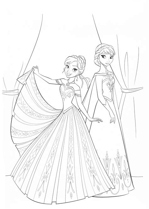 Coloring Pages For Adults Pdf Elsa And Anna Coloring Page Free