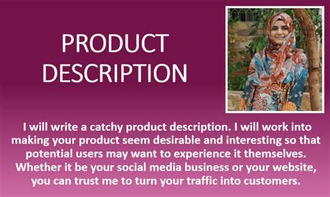 Write captivating product descriptions by Ayeshamunir18 | Fiverr