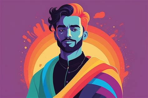 Premium Photo Unique Pride Flat Vector Illustration Of Embracing