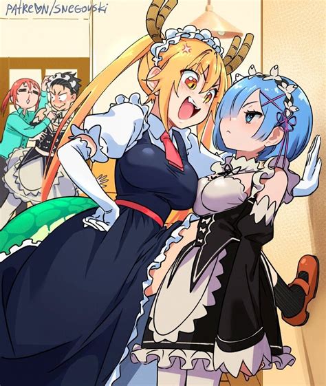 Subaru Natsuki Rem Re Zero Рем Kobayashi Maidragon