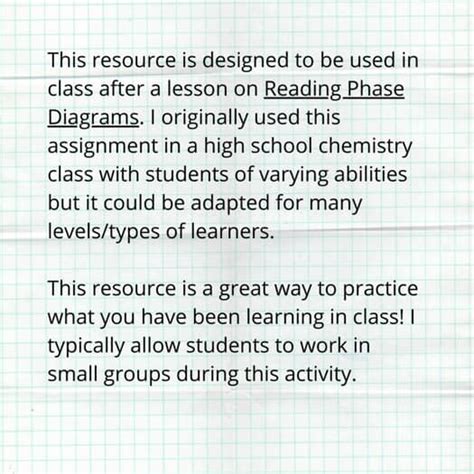 Reading Phase Diagrams Classwork Worksheet For In Class Extra Practice