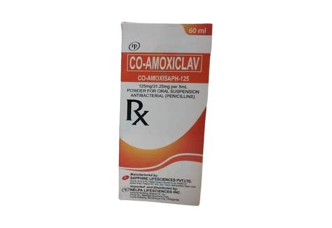 Co Amoxisaph 125 Co Amoxiclav 15625mg 5ml Powder For Suspension 60ml