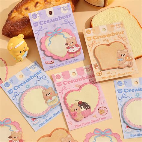 30 ชิ้นการ์ตูนหมีสีเหลือง Opposite Sex Sticky Notes แบบพกพา Tearable