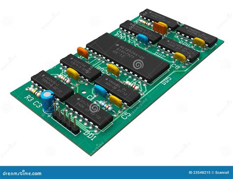 Digital Circuit Board With Microchips Stock Illustration Illustration Of Hardware Microchip