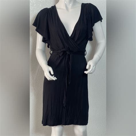 Renuar Dresses Renuar Black Ruffled Wrap Maxi Dress Poshmark