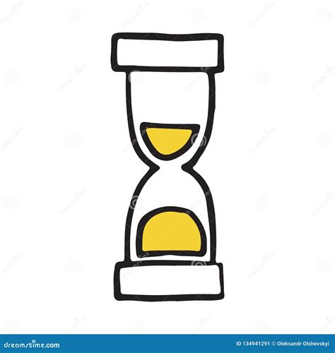 Hand Drawn Hourglass Doodle Icon Stock Vector Illustration Of Flow