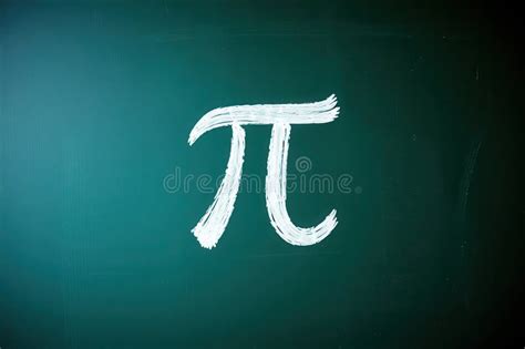 Bold White Chalk Pi Symbol On Green Chalkboard For Pi Day Mathematic