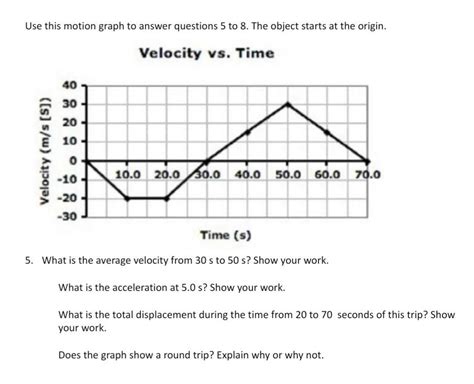 Solved Use This Motion Graph To Answer Questions To Chegg Com