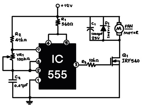 วงจรควบคุมความเร็วมอเตอร์ 12v จาก555