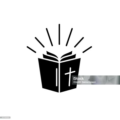 聖經黑色圖示 向量標誌在孤立的背景聖經概念標誌 例證向量圖形及更多手圖片 手 祈禱 愛 Istock
