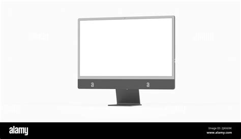 A 3d Render Of A Modern Black Pc Screen Isolated On A White Background