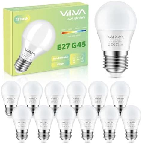 VIIIVA E27 LED Kaltweiss Glühbirne 5W 12er Pack6000K Kaltweiß Lampe