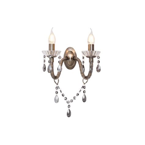 Bhs Darlia 2 Light Wall Fitting In Pewter Finish