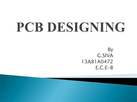 Printed Board Circuit Design Pcb Ppt Pptx