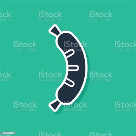 녹색 배경에 고립 된 블루 핫도그 샌드위치 아이콘 소시지 아이콘 길거리 패스트푸드 메뉴 벡터 가공육에 대한 스톡 벡터 아트 및 기타 이미지 Istock