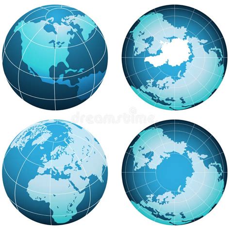 Abstract Globe Symbol Set Communication And Technology Icons Stock Vector Illustration Of