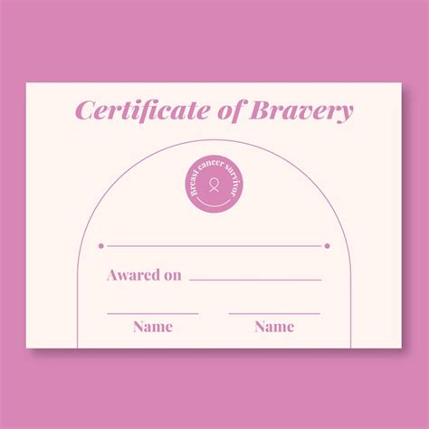 Free Vector Hand Drawn Breast Cancer Survivor Certificate