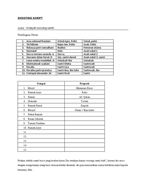 Shooting Script Pdf