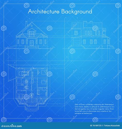 Vector Illustration Of City Building Blueprint