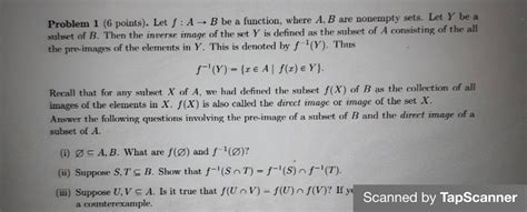 solved problem 1 6 points let f a b be a function