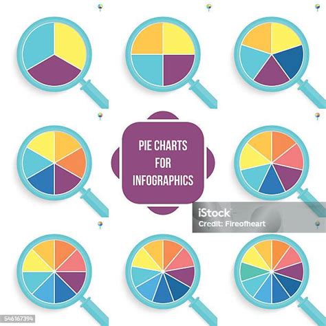 Diagrammes Circulaires Sous La Forme Dune Loupe Vecteurs Libres De