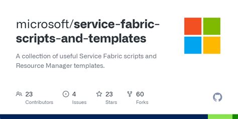 Github Microsoftservice Fabric Scripts And Templates A Collection