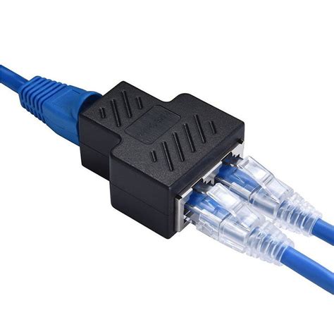 Practical Rj45 Splitter Adapter 1 To 2 Ways Dual F Vicedeal
