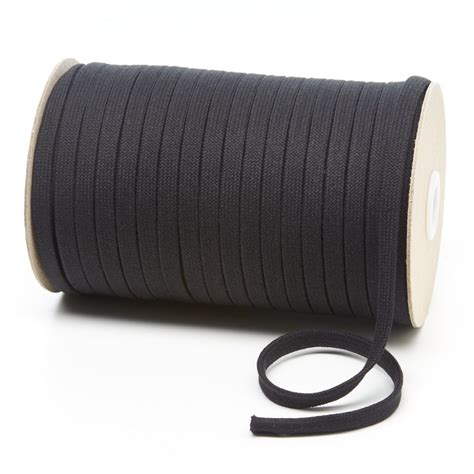 7mm Flat Black Tubular Cotton Braid Kalsi Cords Uk Manufacturers