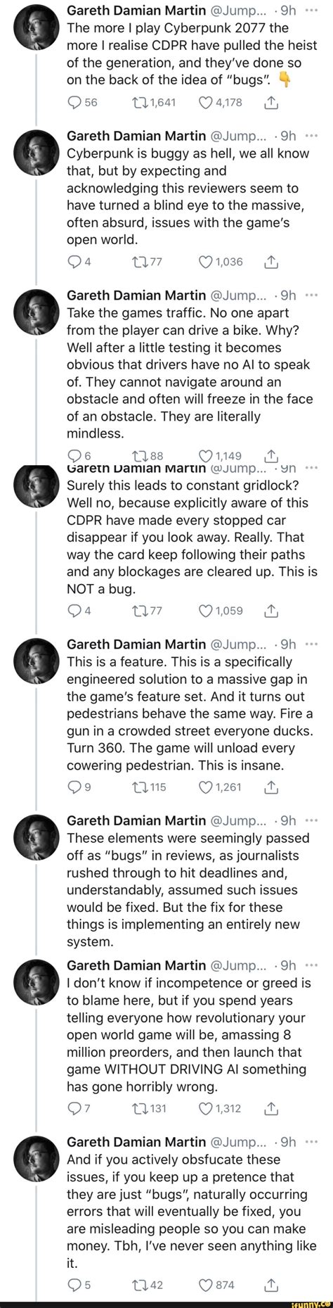 Gareth Damian Martin Jump The More I Play Cyberpunk 2077 The More I
