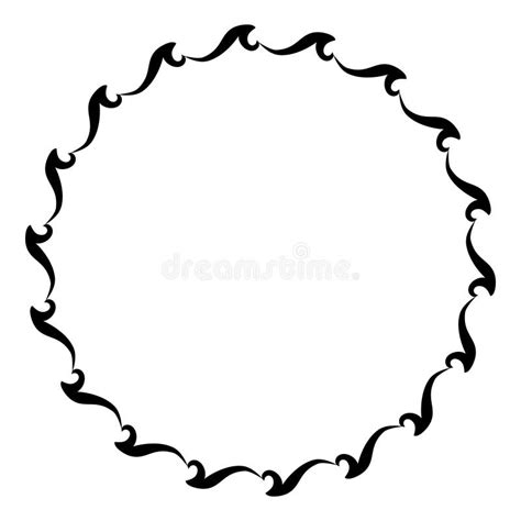 Simple Seamless Vector Circle Hand Draw Sketch Floral Border Stock