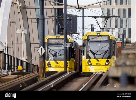 Metrolink Trams Manchester Stock Photo Alamy