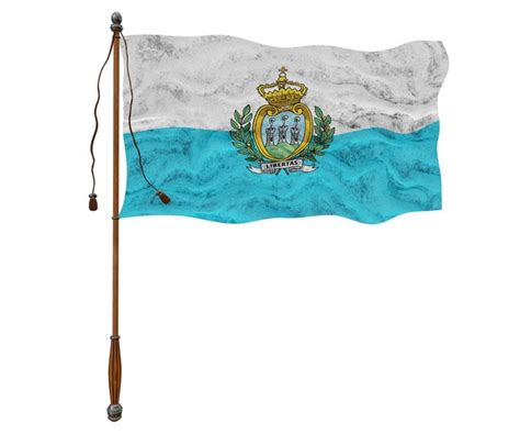 Bandera Nacional De San Marino Fondo Con Bandera De San Marino Foto