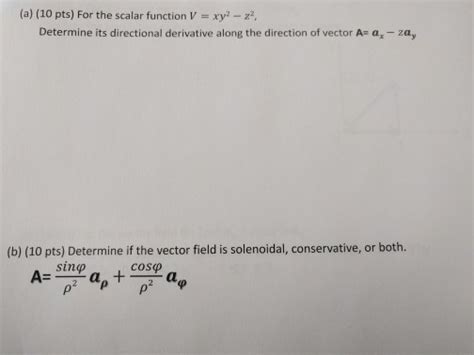 solved for the scalar function v xy 2 z 2 determine