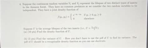 Solved 4 Suppose The Continuous Random Variables Y1 And Y2