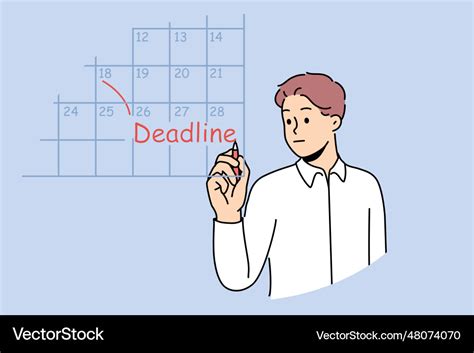 Business Man Fills In Calendar And Makes Note Vector Image