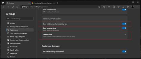 Mini Menu On Text Selection